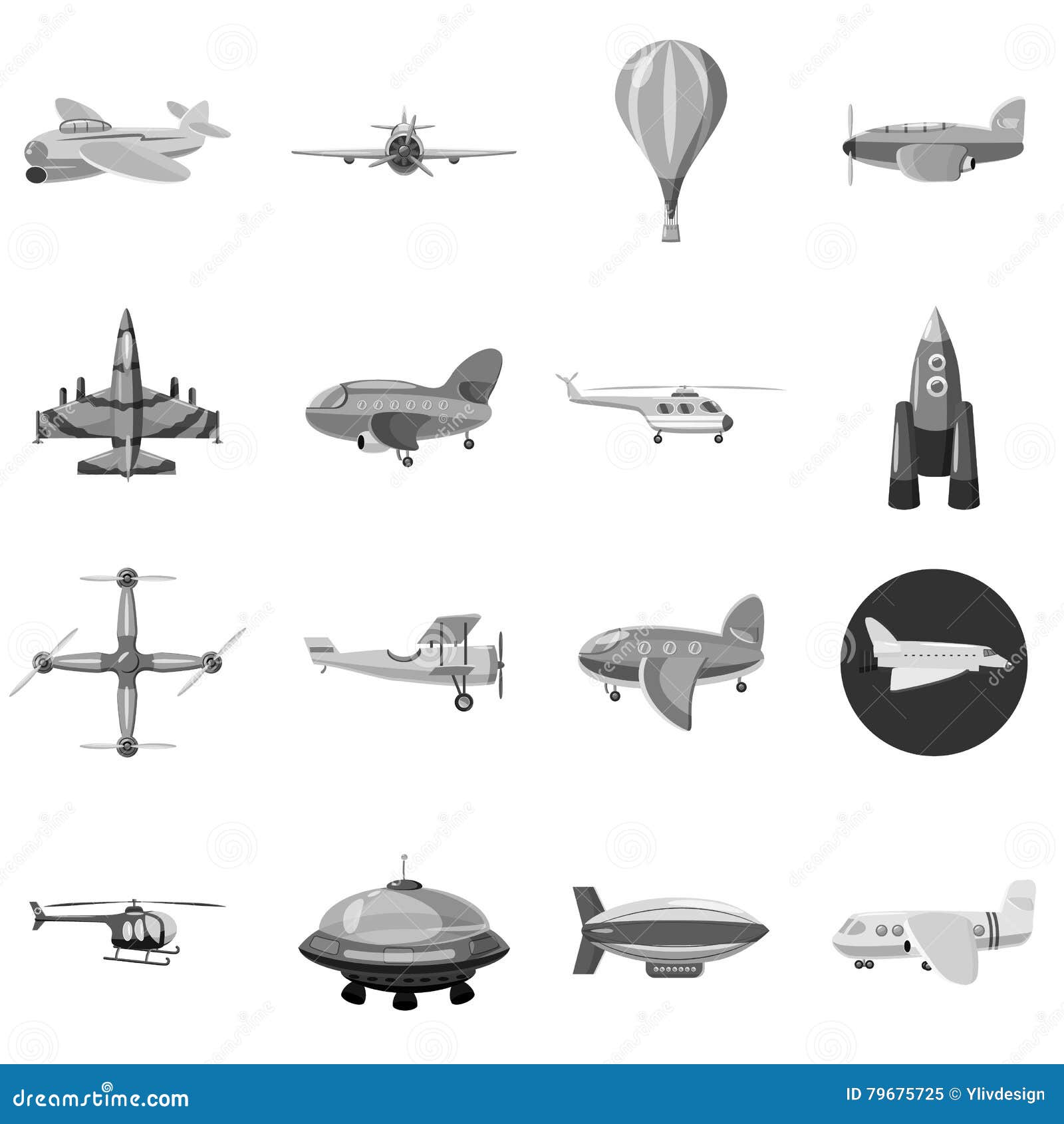 A Set Of Aircraft Icons With A Variety Of Background Colors Vector ...
