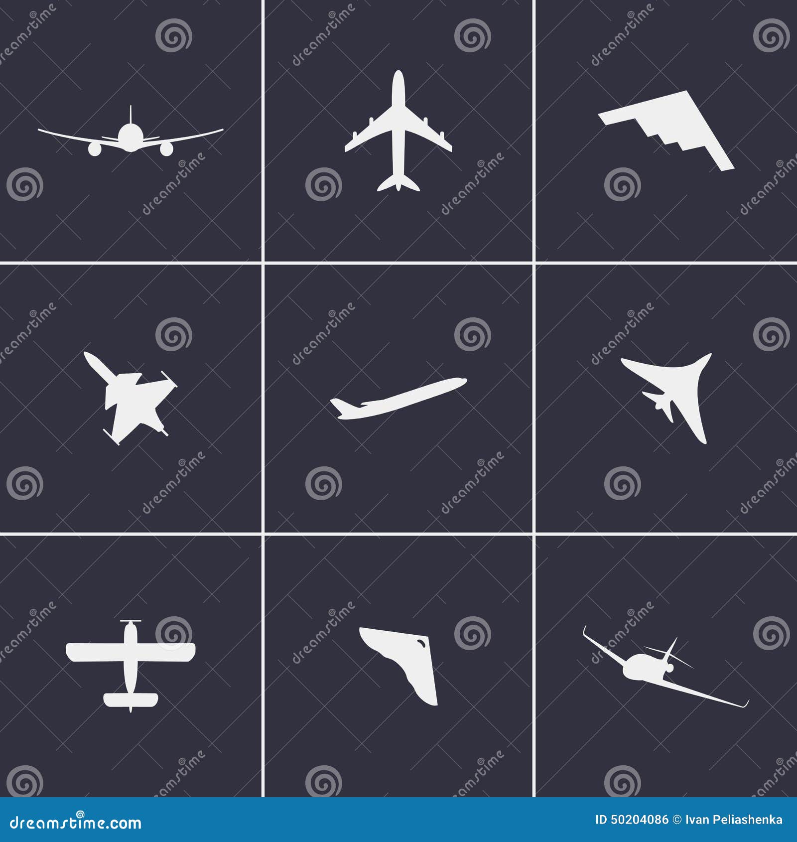 Aircraft icons stock vector. Illustration of travel, aircraft - 50204086