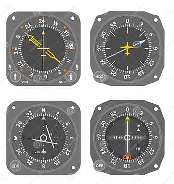 Aircraft instruments (#5) stock illustration. Illustration of dial ...
