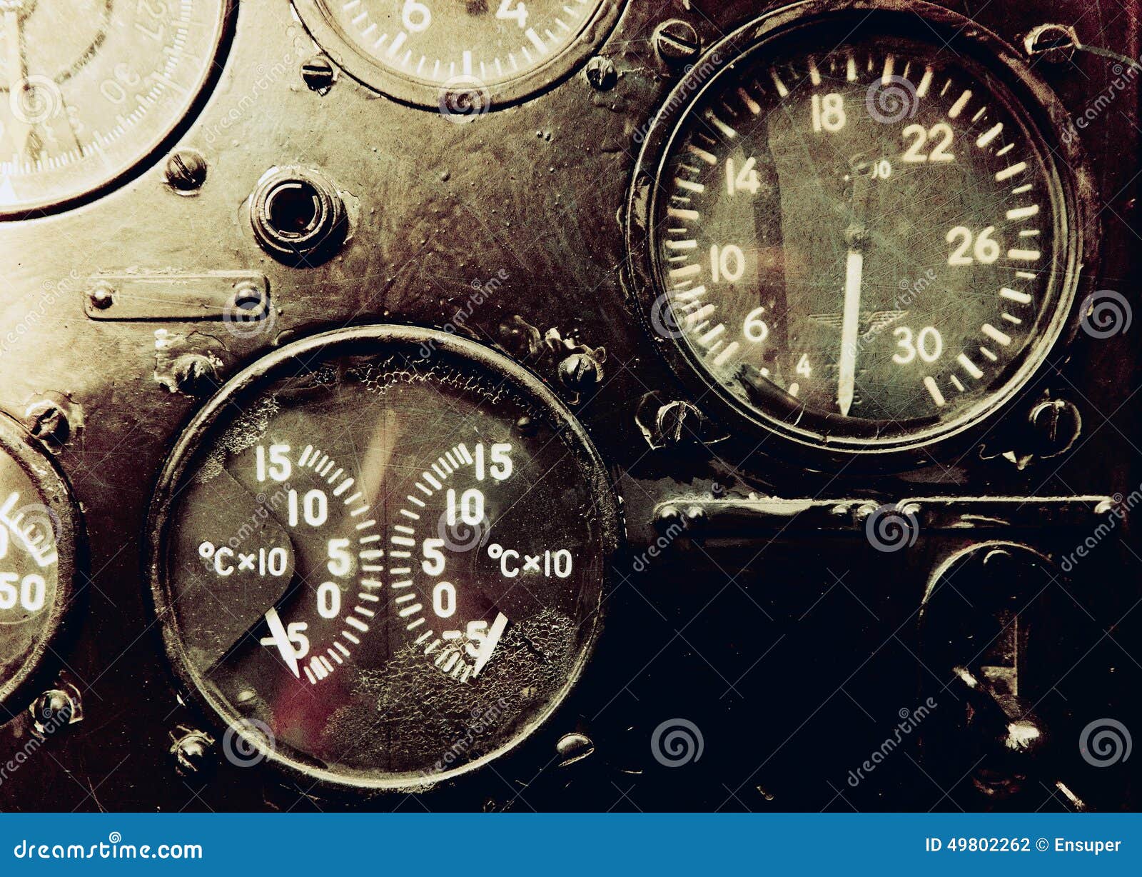 Aircraft Instruments Cockpit Detail Retro Aviation For Sale Used ...