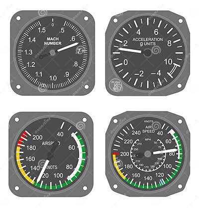 Aircraft Instruments Set #3 Stock Illustration - Illustration of ...