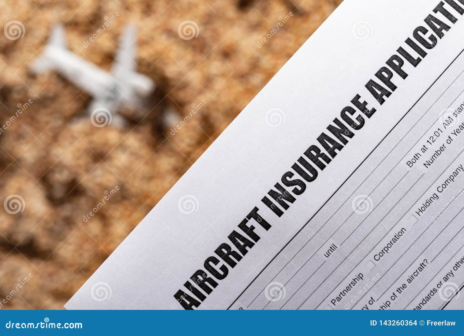 Aircraft Insurance Application Wtih Blurred Crashed Aircraft Model on ...