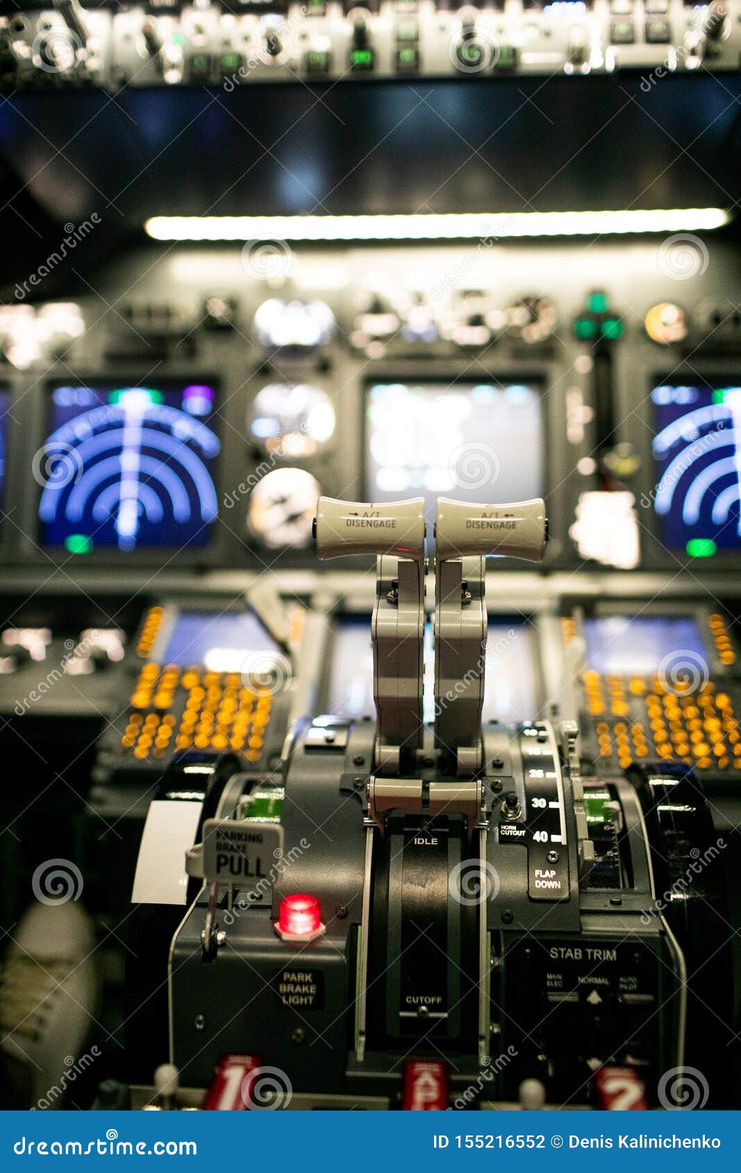 Aircraft Interior, Cockpit View Inside the Airliner. Point of View from ...