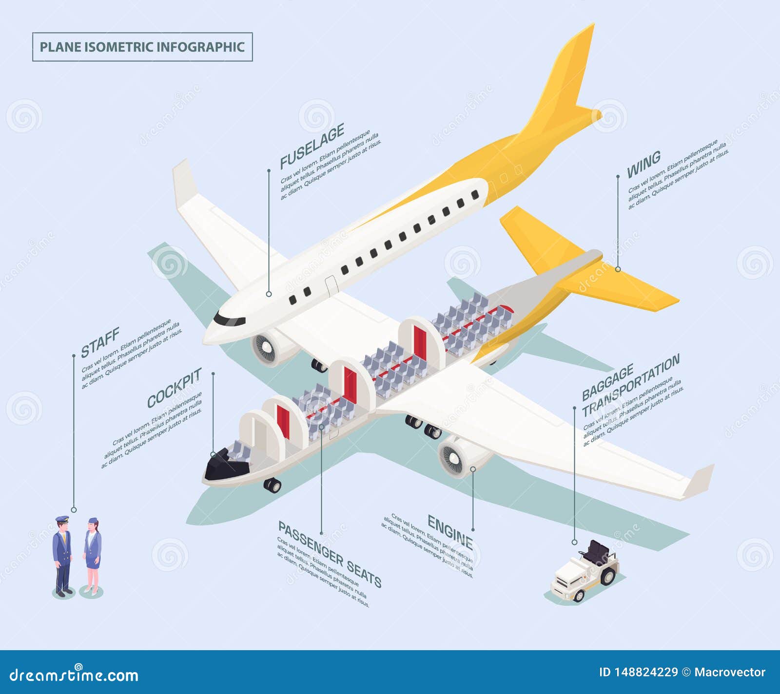 Aircraft Isometric Scheme Composition Stock Vector - Illustration of ...