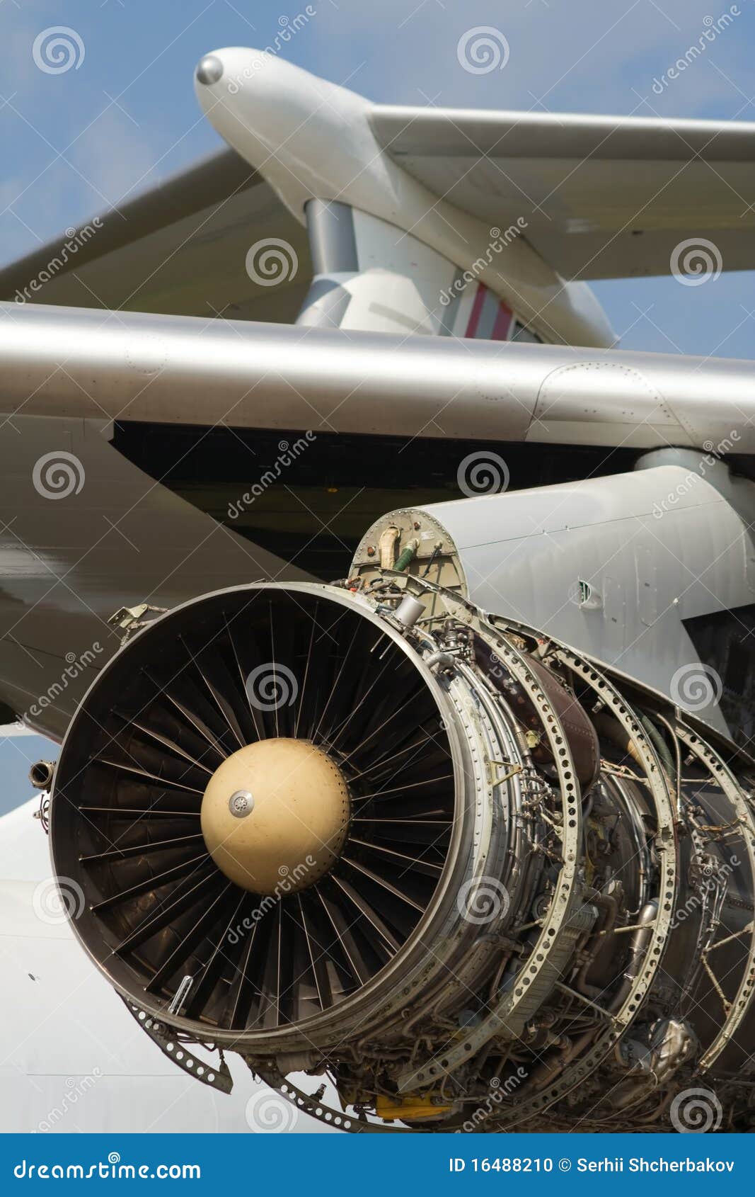 Aircraft jet engine stock photo. Image of summer, aluminium - 16488210