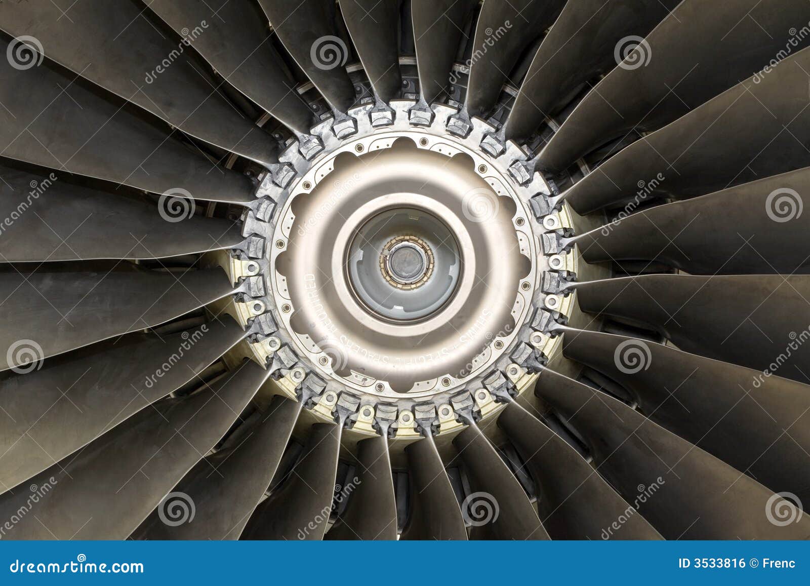 Aircraft jet engine detail stock photo. Image of display - 3533816