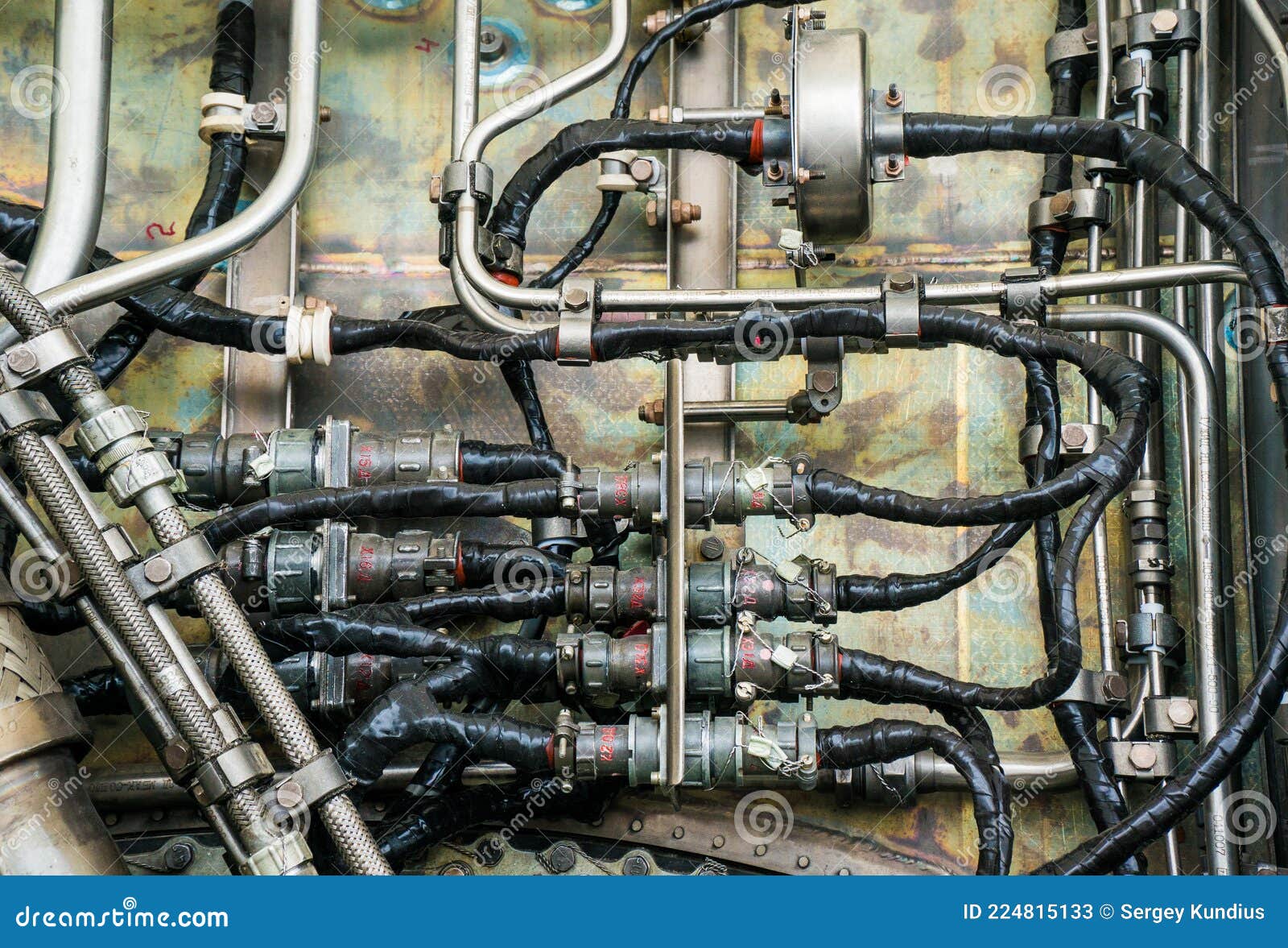 Aircraft Jet Engine, Side View. View Inside. Stock Image - Image of ...