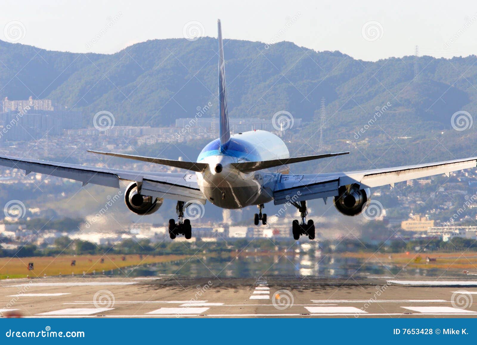 Aircraft Landing stock photo. Image of airport, business - 7653428