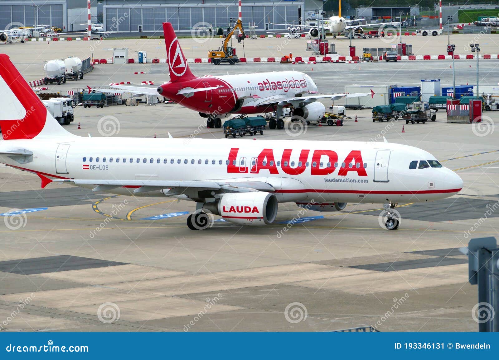 DUESSELDORF, GERMANY - October 10, 2019: Aircraft of Lauda on Runway ...