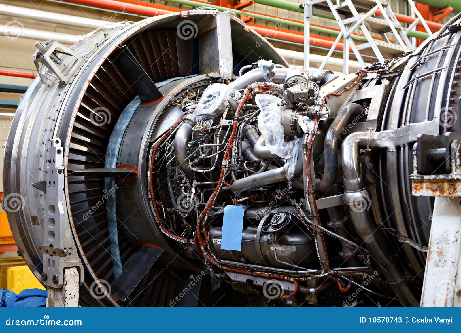Aircraft Maintenance, Dismantled Plane Engine Stock Image - Image of ...