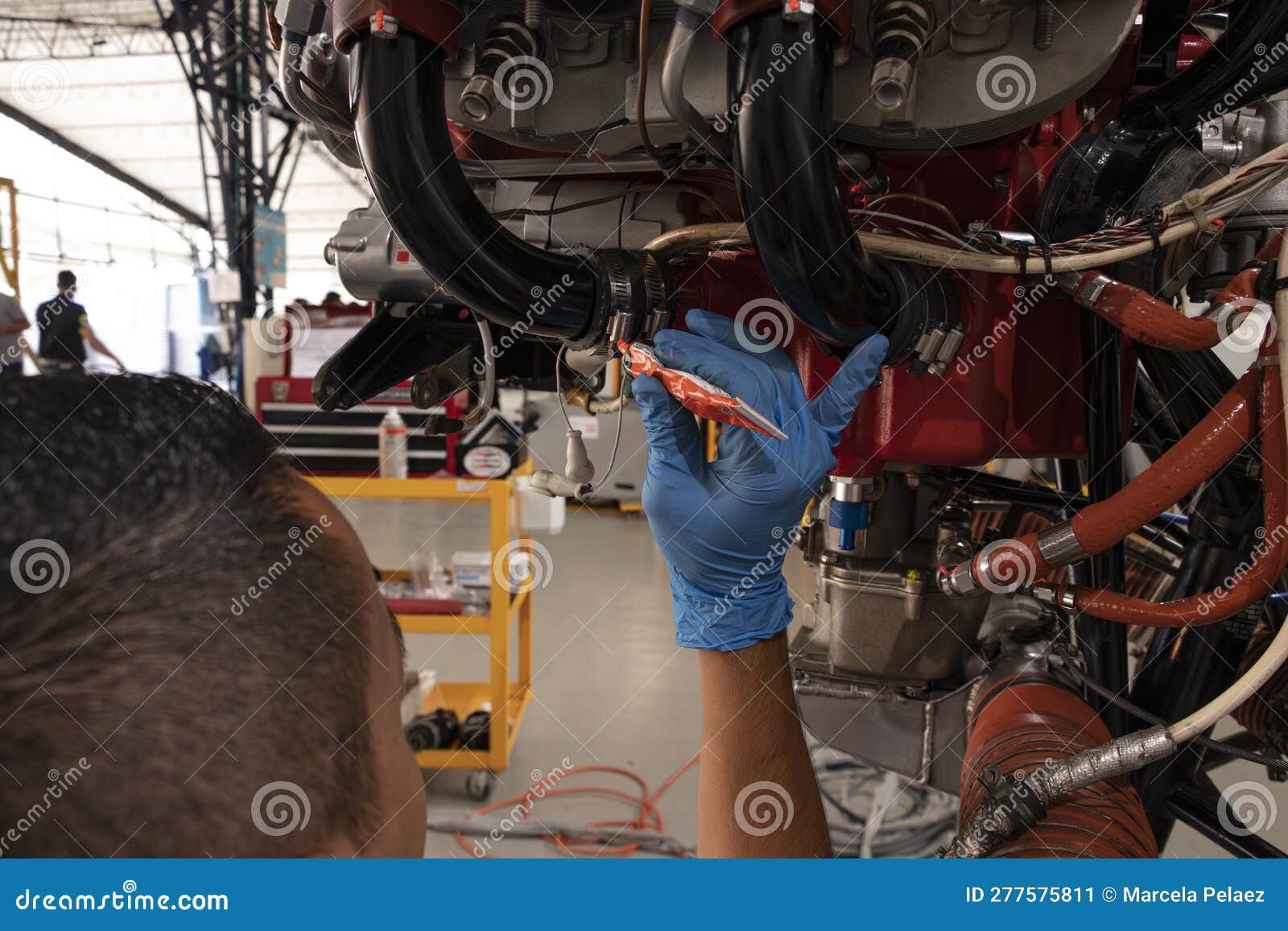 Aircraft Maintenance Technician Making a Torque Stripe Stock Image ...