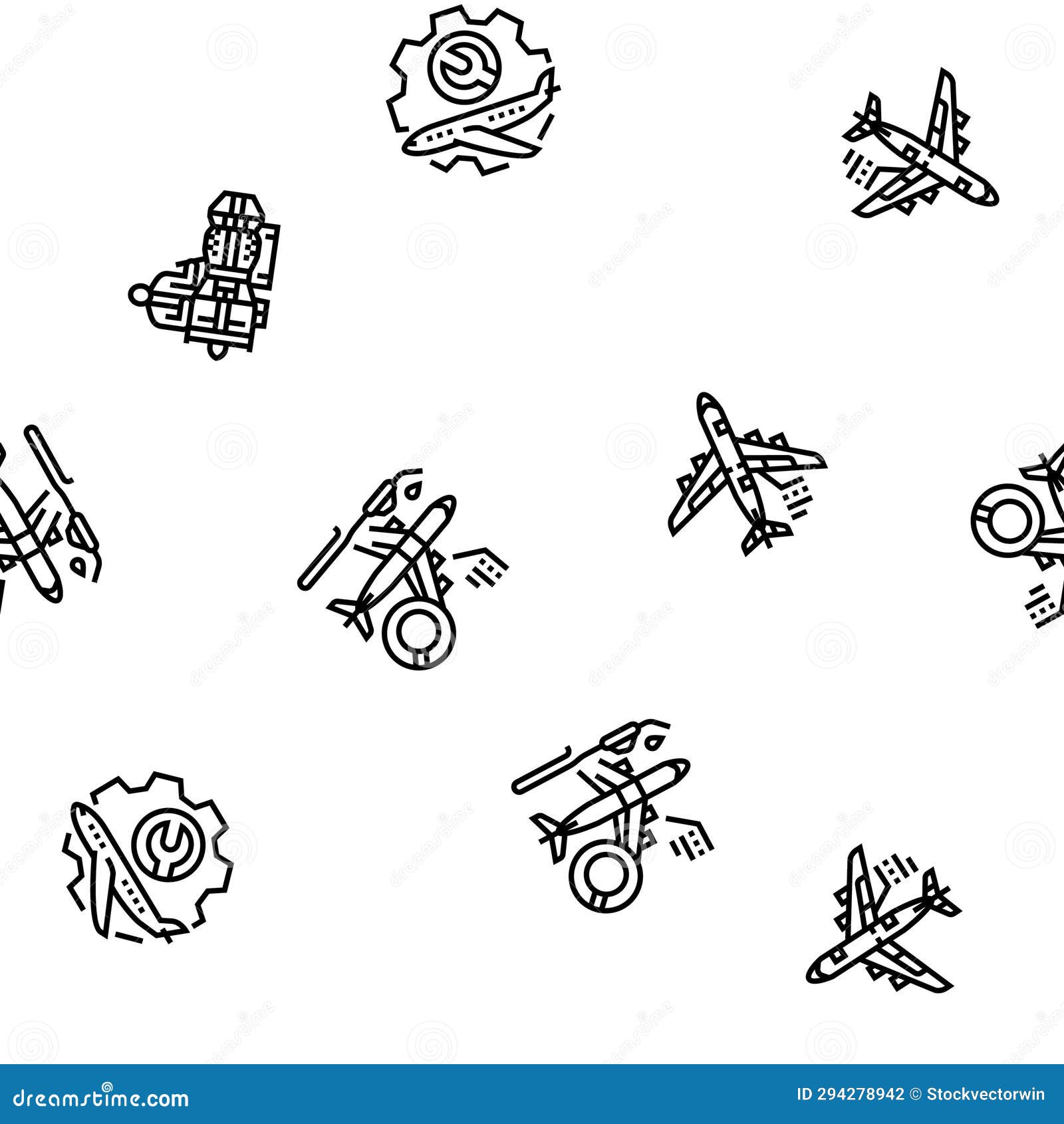 Aircraft Mechanic Seamless Pattern Vector Stock Vector - Illustration ...