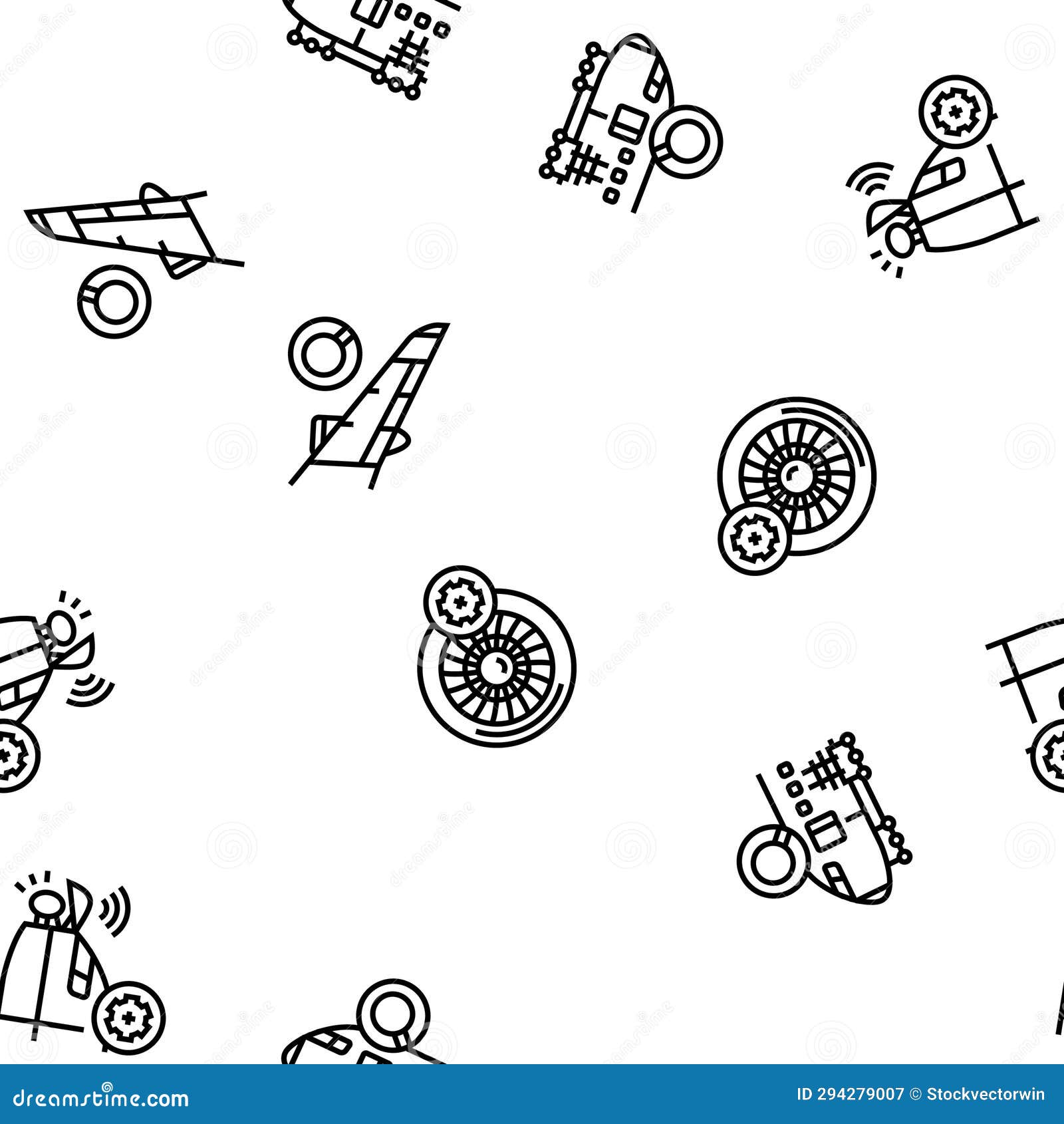 Aircraft Mechanic Seamless Pattern Vector Stock Vector - Illustration ...