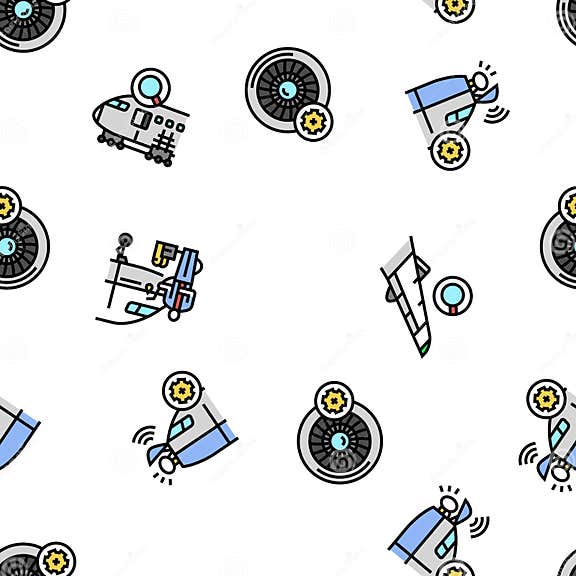 Aircraft Mechanic Seamless Pattern Vector Stock Vector - Illustration ...