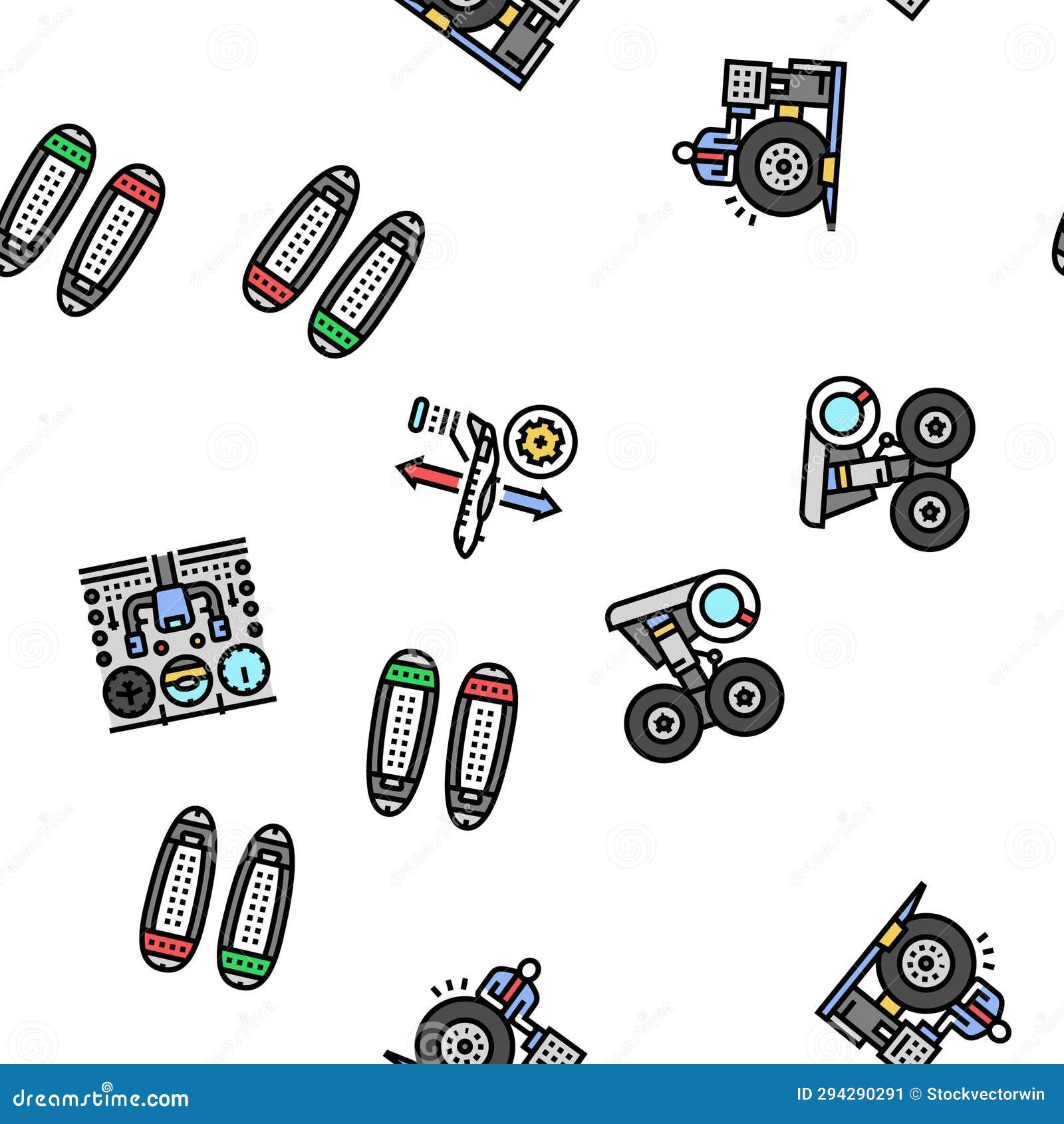 Aircraft Mechanic Seamless Pattern Vector Stock Vector - Illustration ...