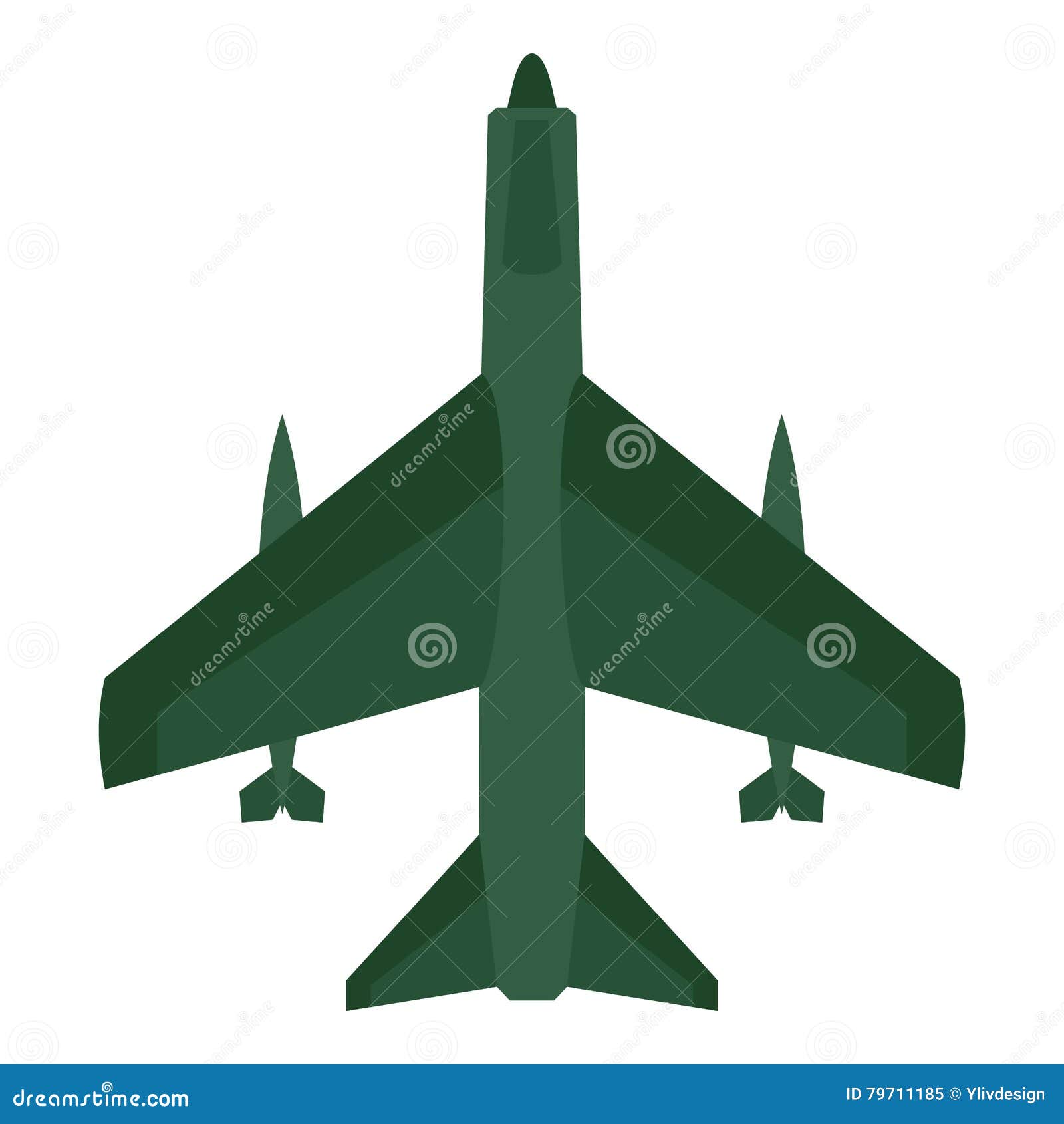 Aircraft with Missiles Icon, Flat Style Stock Vector - Illustration of ...
