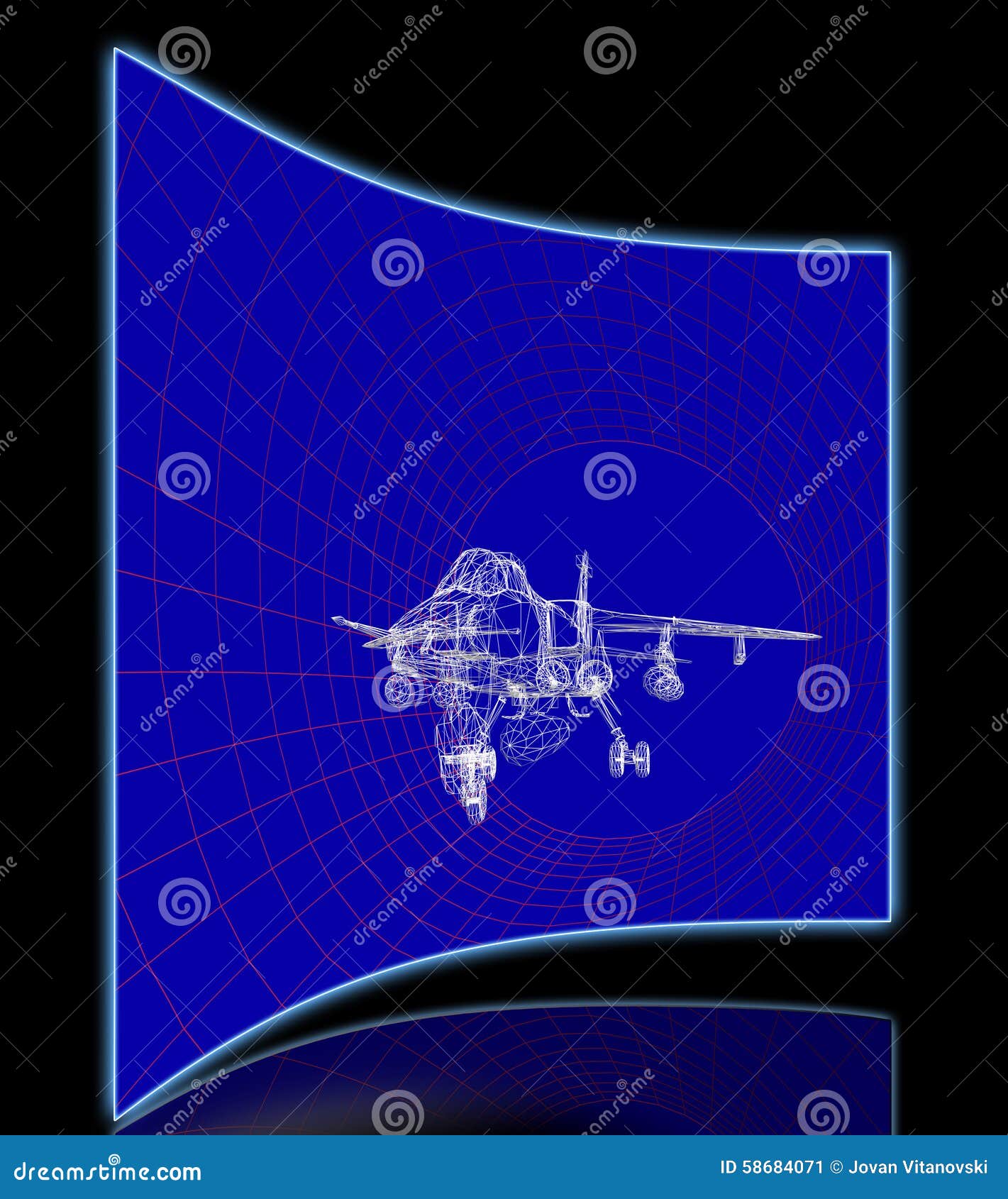 Aircraft Model in Wind Tunnel Stock Illustration - Illustration of ...