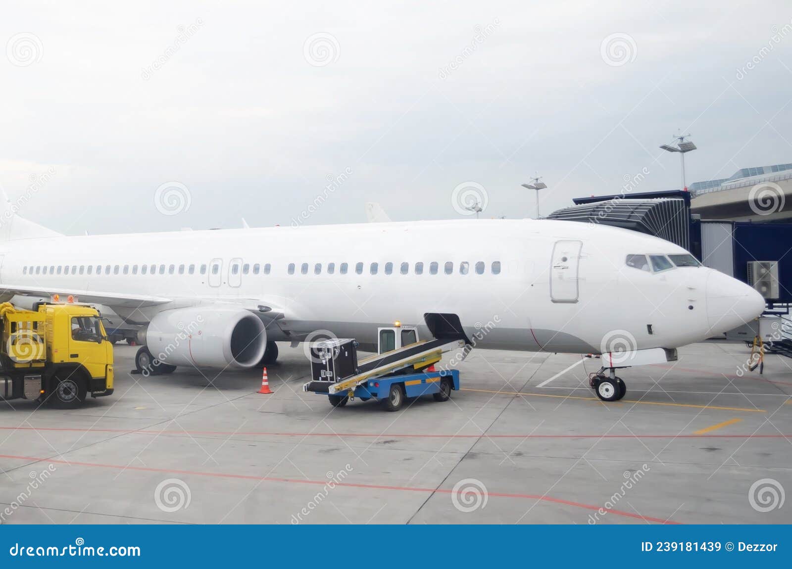 Aircraft with Open Luggage Compartment Ready for Loading Stock Image ...
