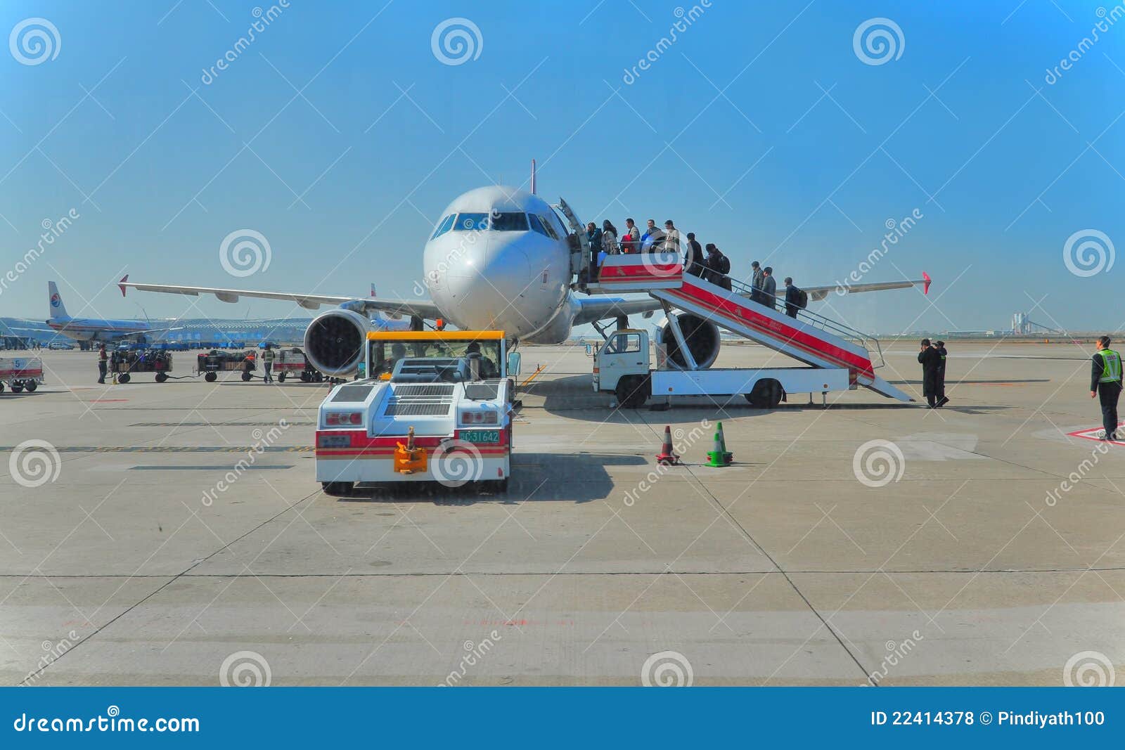 Aircraft and passengers editorial stock photo. Image of loading - 22414378