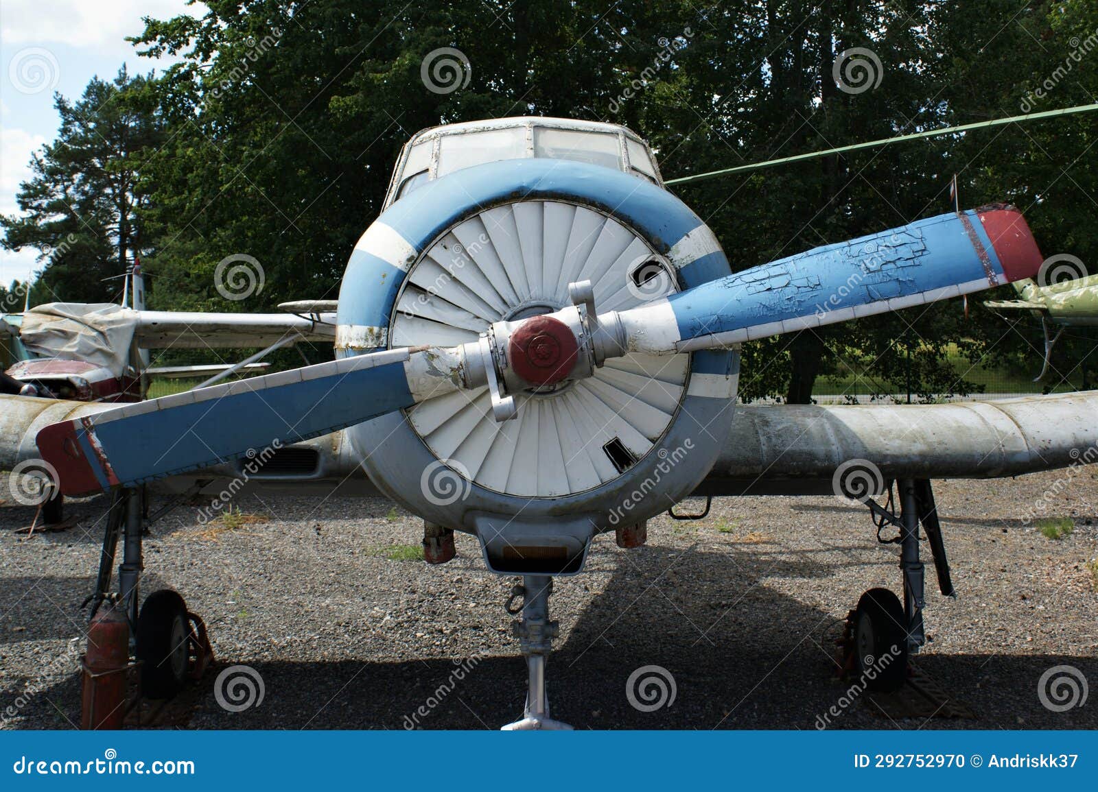 Aircraft Propeller. Front View of an Old Airplane. Stock Photo - Image ...