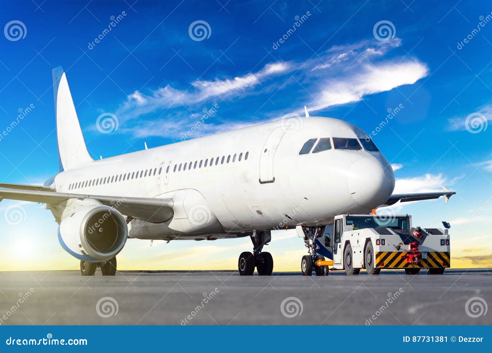 Aircraft for Push Back at the Airport before Flying Stock Image - Image ...