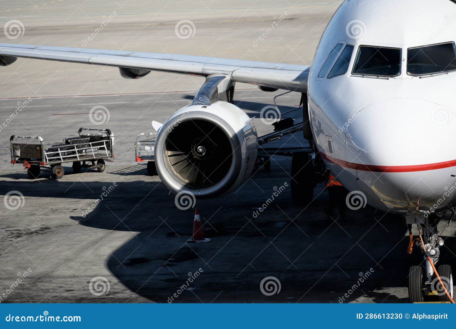 Airplane Ready for Loading People and Baggage Stock Photo - Image of ...