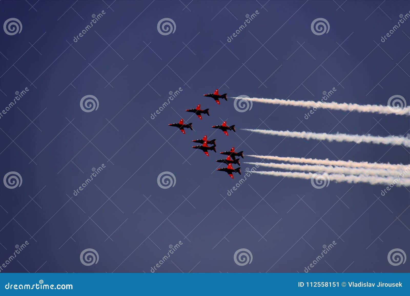 Aircraft Red Arrows, Creating in the Sky Shapes, Cyprus Stock Image ...