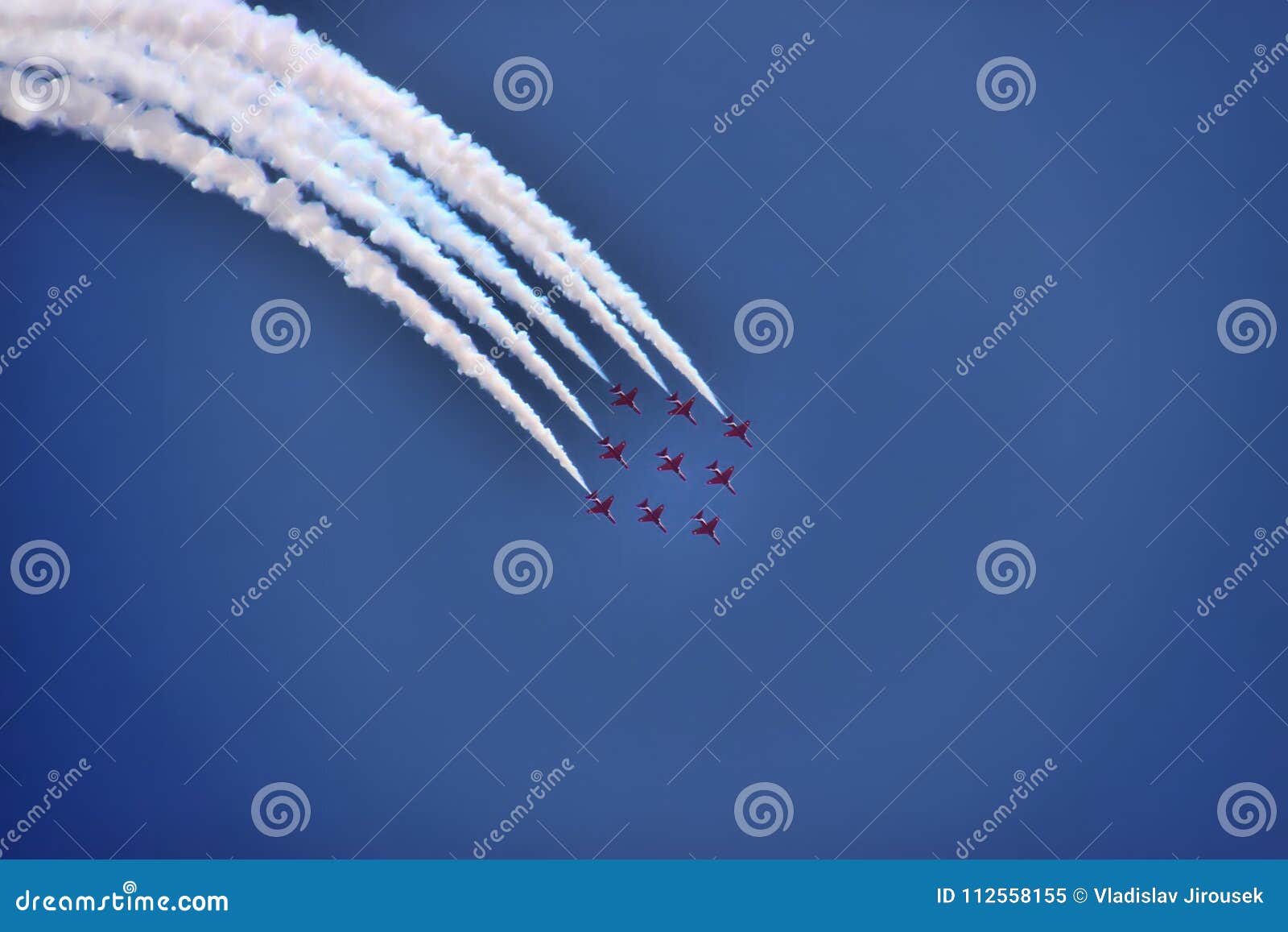 Aircraft Red Arrows, Creating in the Sky Shapes, Cyprus Stock Image ...