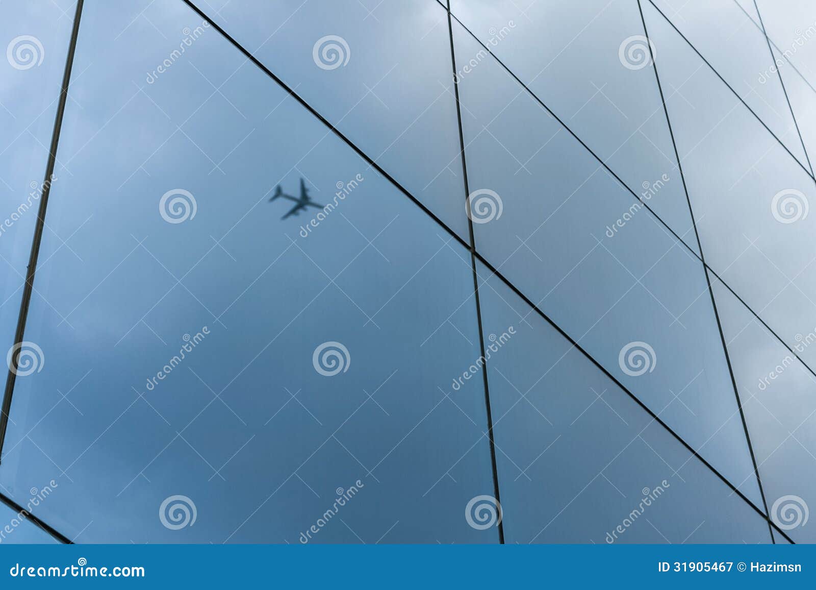 Aircraft Reflected on Glass Windows Stock Image - Image of windows ...