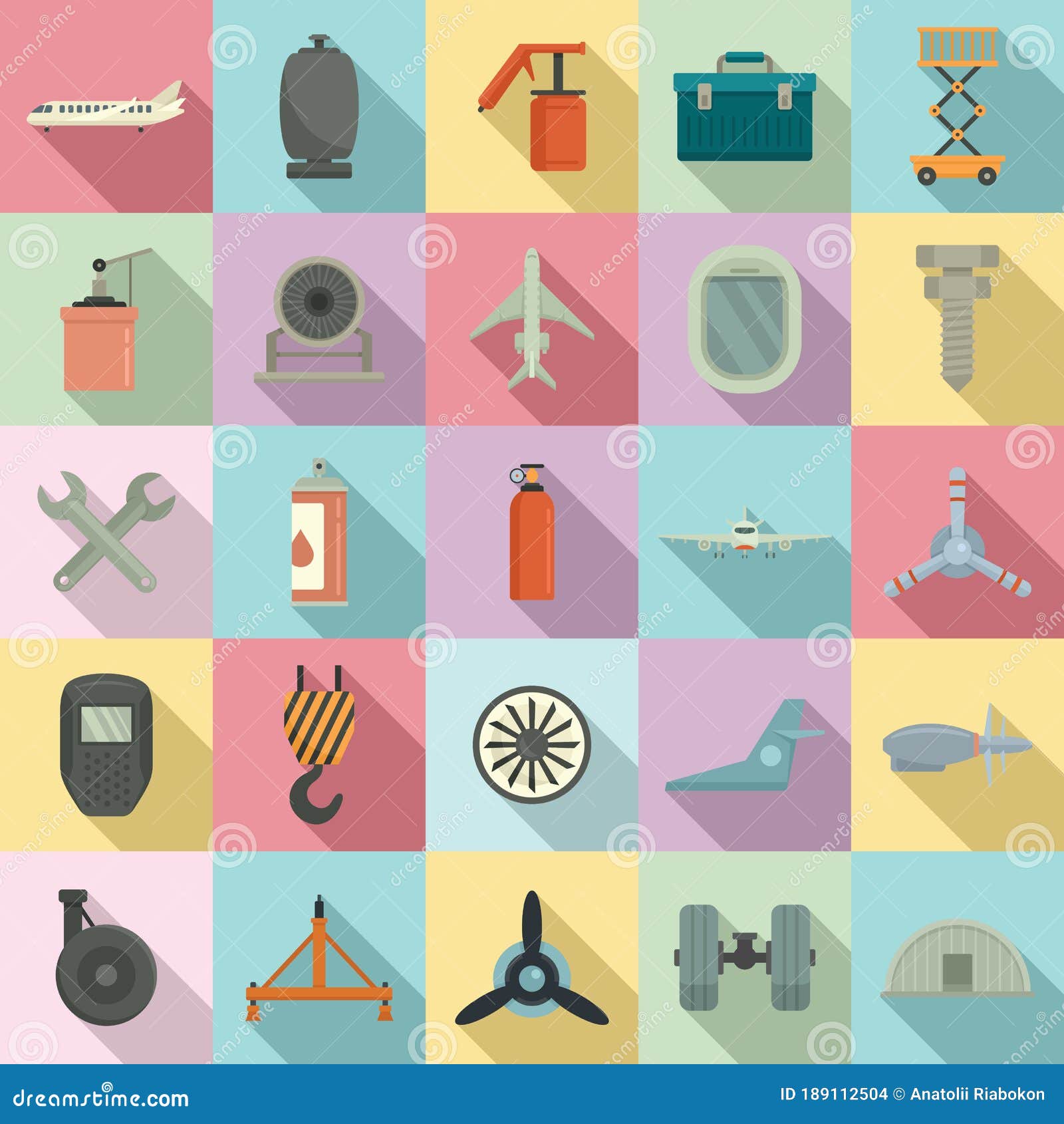 Aircraft Repair Service. Aviation Engineer Workers Characters ...