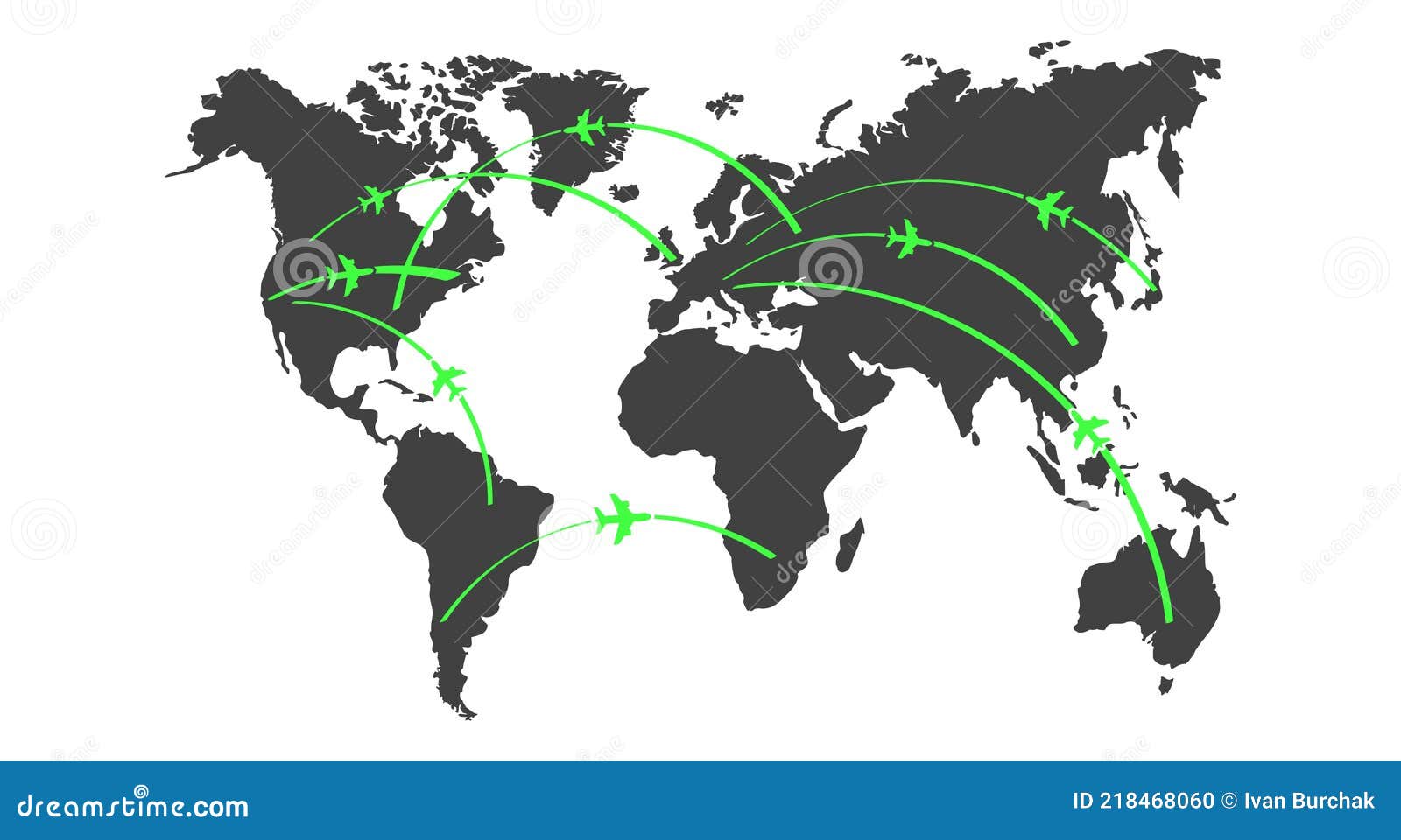 Aircraft Routes World Map. Vector Illustration Stock Vector ...