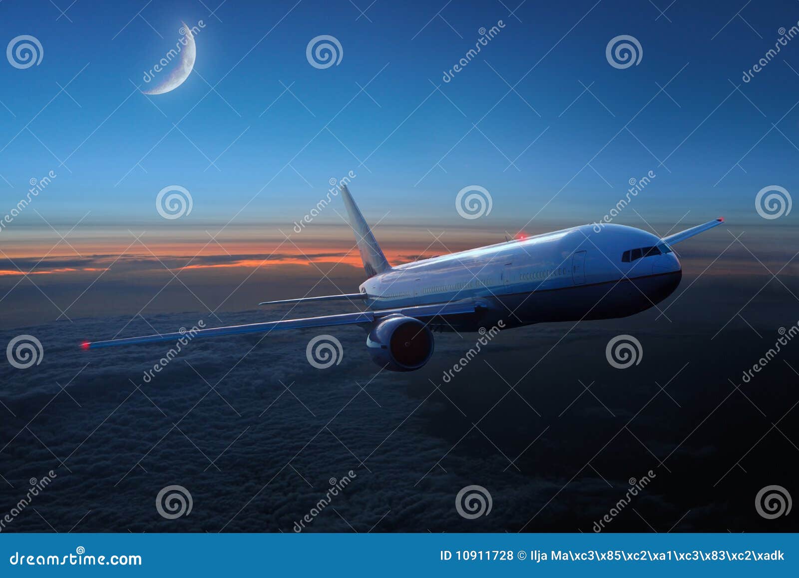 Airplane At Night