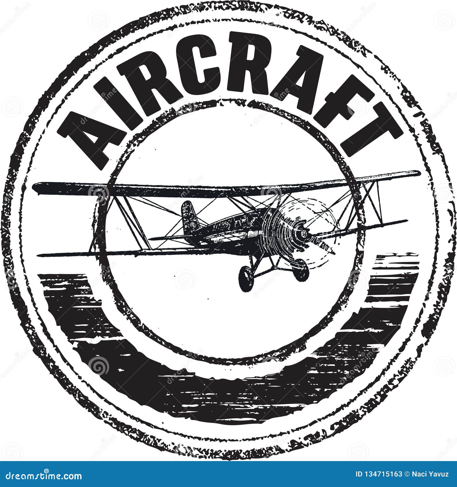 Aircraft Rubber Stamp, Line Art Vector Stock Vector - Illustration of ...