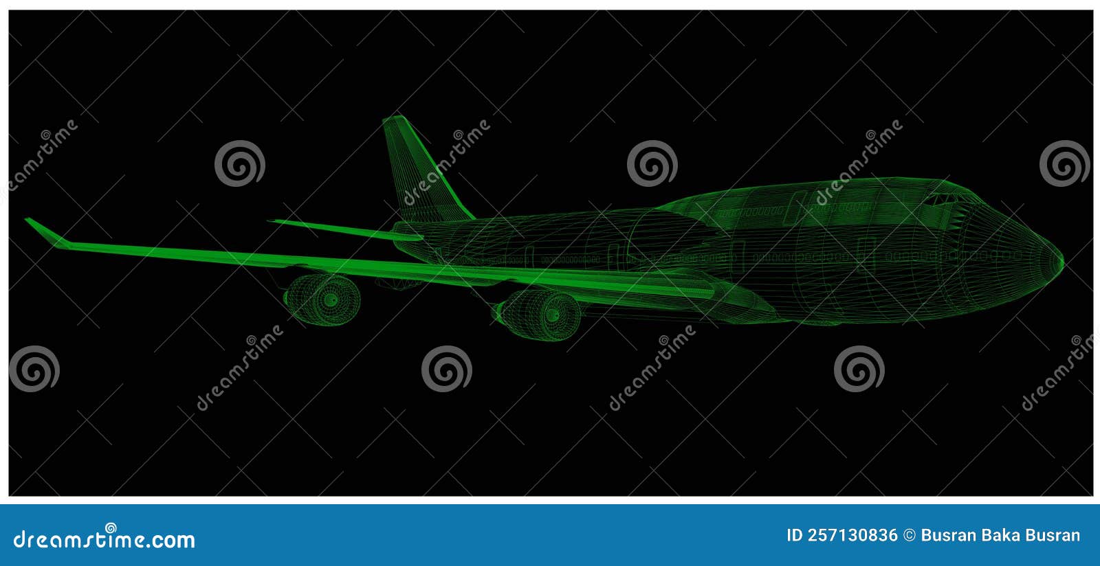 Aircraft Structure for Scanning Stock Vector - Illustration of line ...