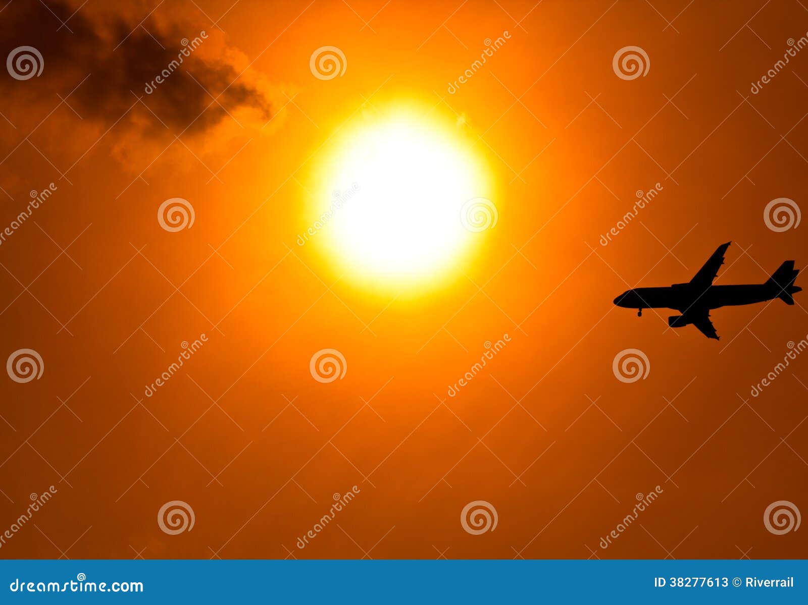 Aircraft in the sunset stock image. Image of outline - 38277613