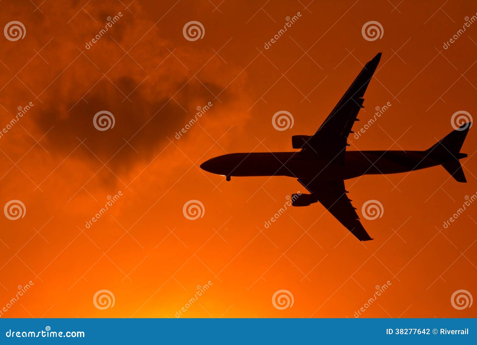 Aircraft in the sunset stock photo. Image of isolated - 38277642