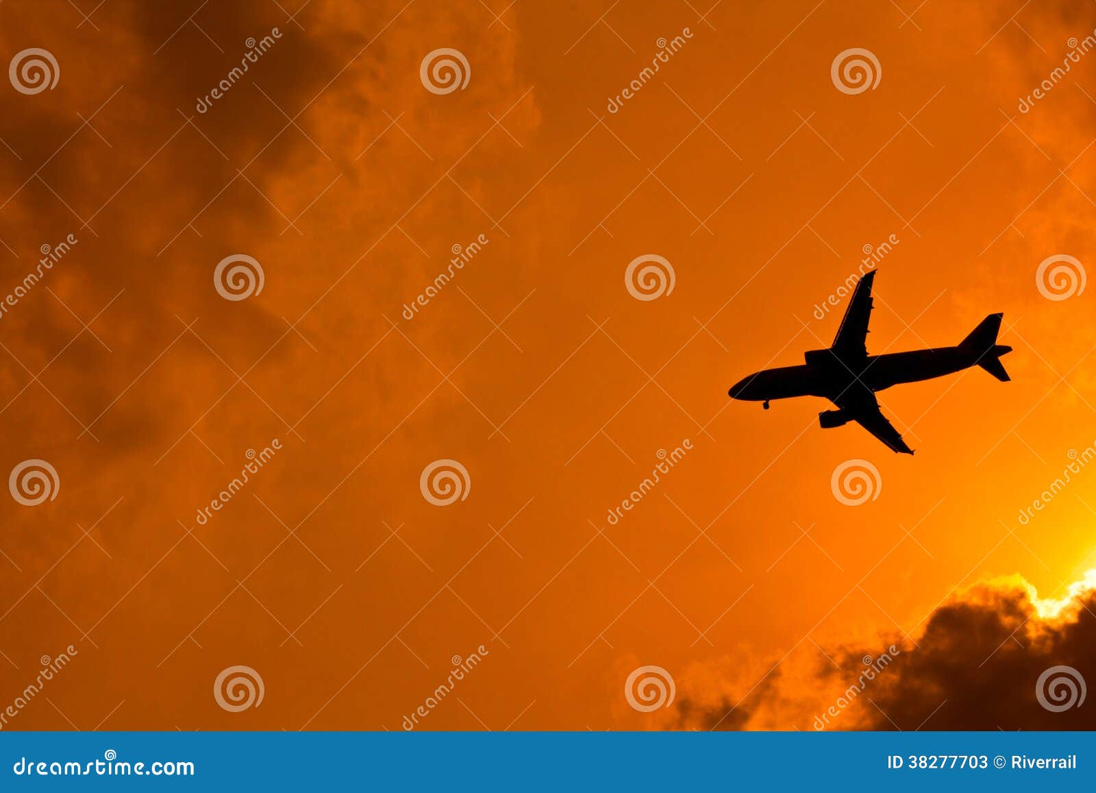 Aircraft in the sunset stock image. Image of transportation - 38277703