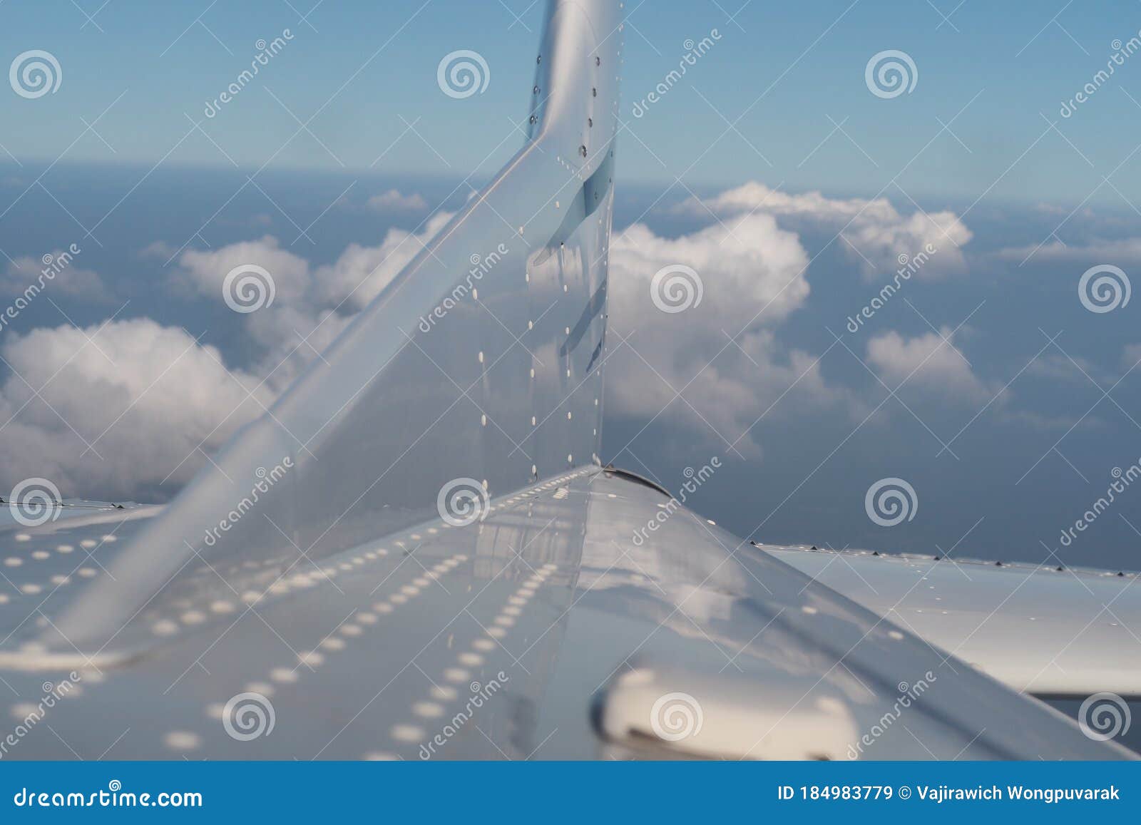 Aircraft Tail View from Light Aircraft Cockpit. Stock Image - Image of ...