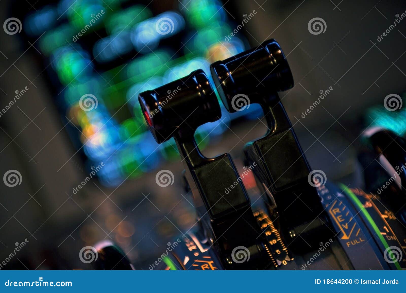 Aircraft Thrust levers stock photo. Image of push, controls - 18644200