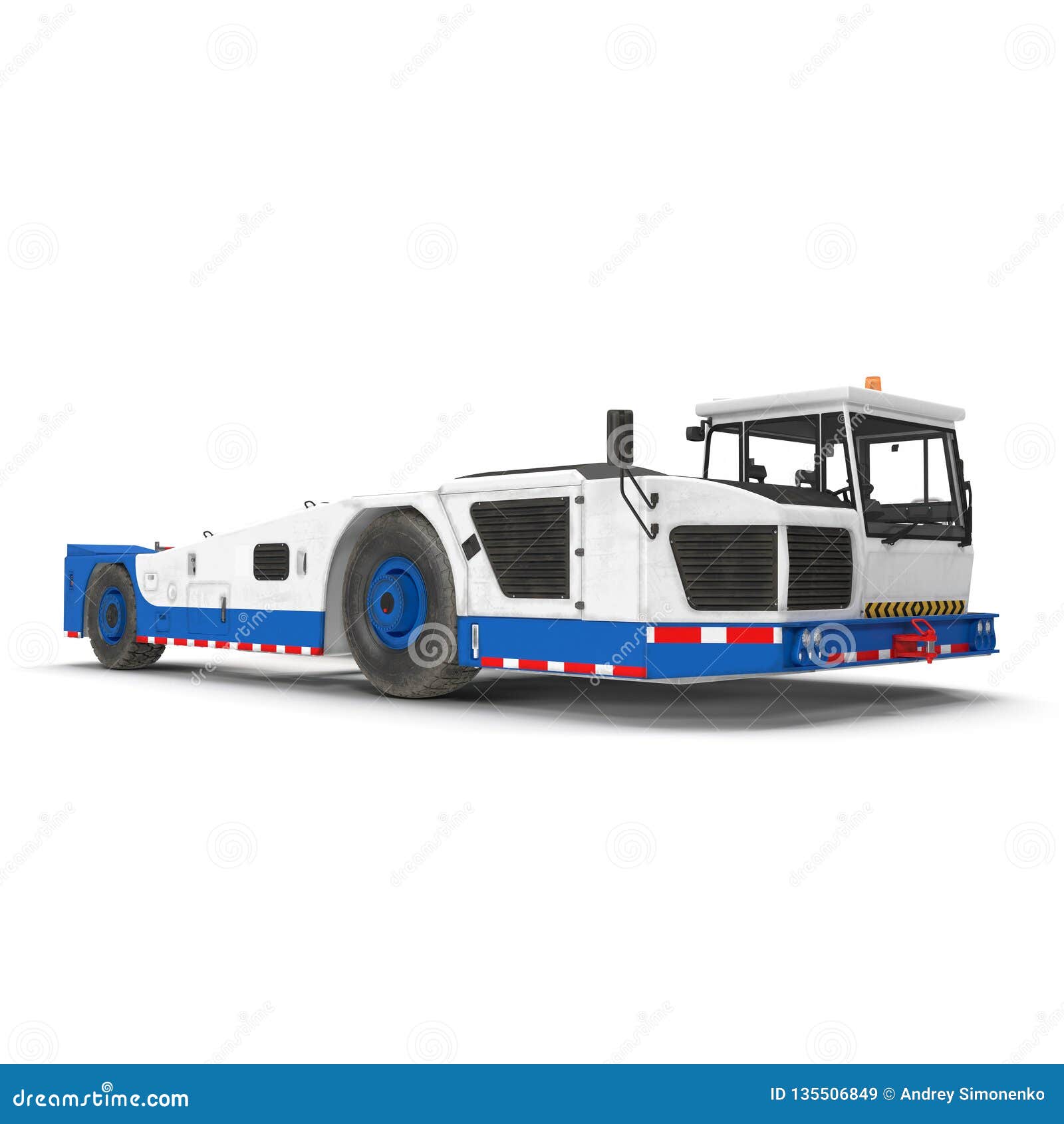 Aircraft Towing Tractor 3D Illustration Isolated on White Background ...
