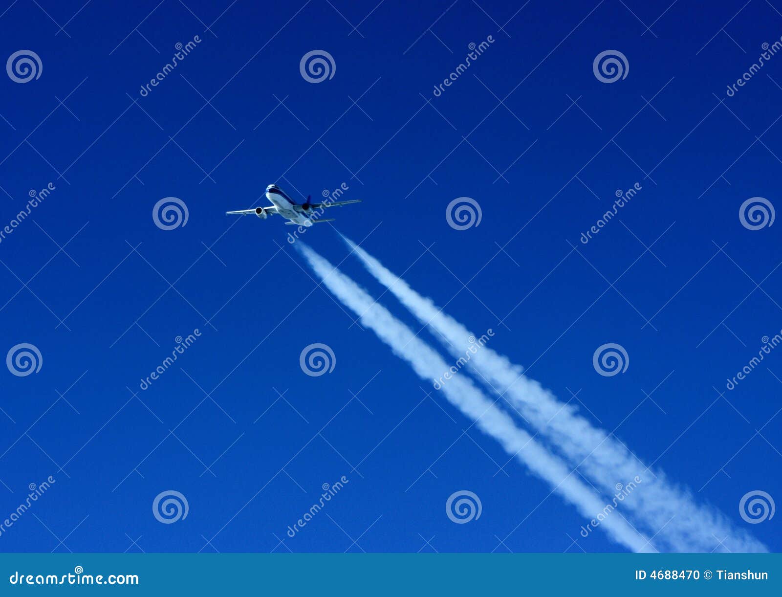 Aircraft and trail stock photo. Image of flight, travel - 4688470