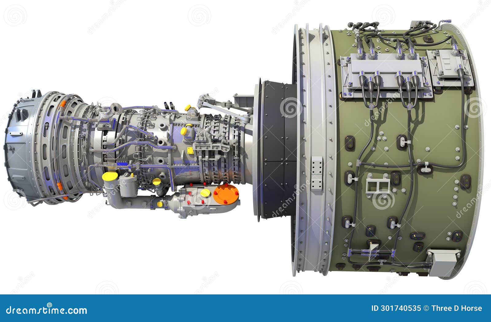Aircraft Turbofan Engine 3D Rendering Stock Illustration - Illustration ...