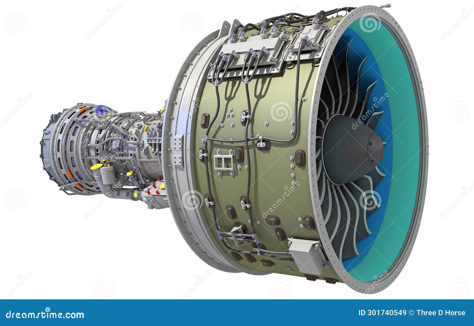 Aircraft Turbofan Engine 3D Rendering Royalty-Free Stock Photo ...