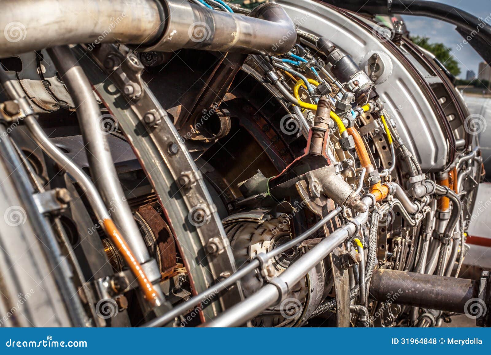 Aircraft turbojet engine stock photo. Image of plane - 31964848