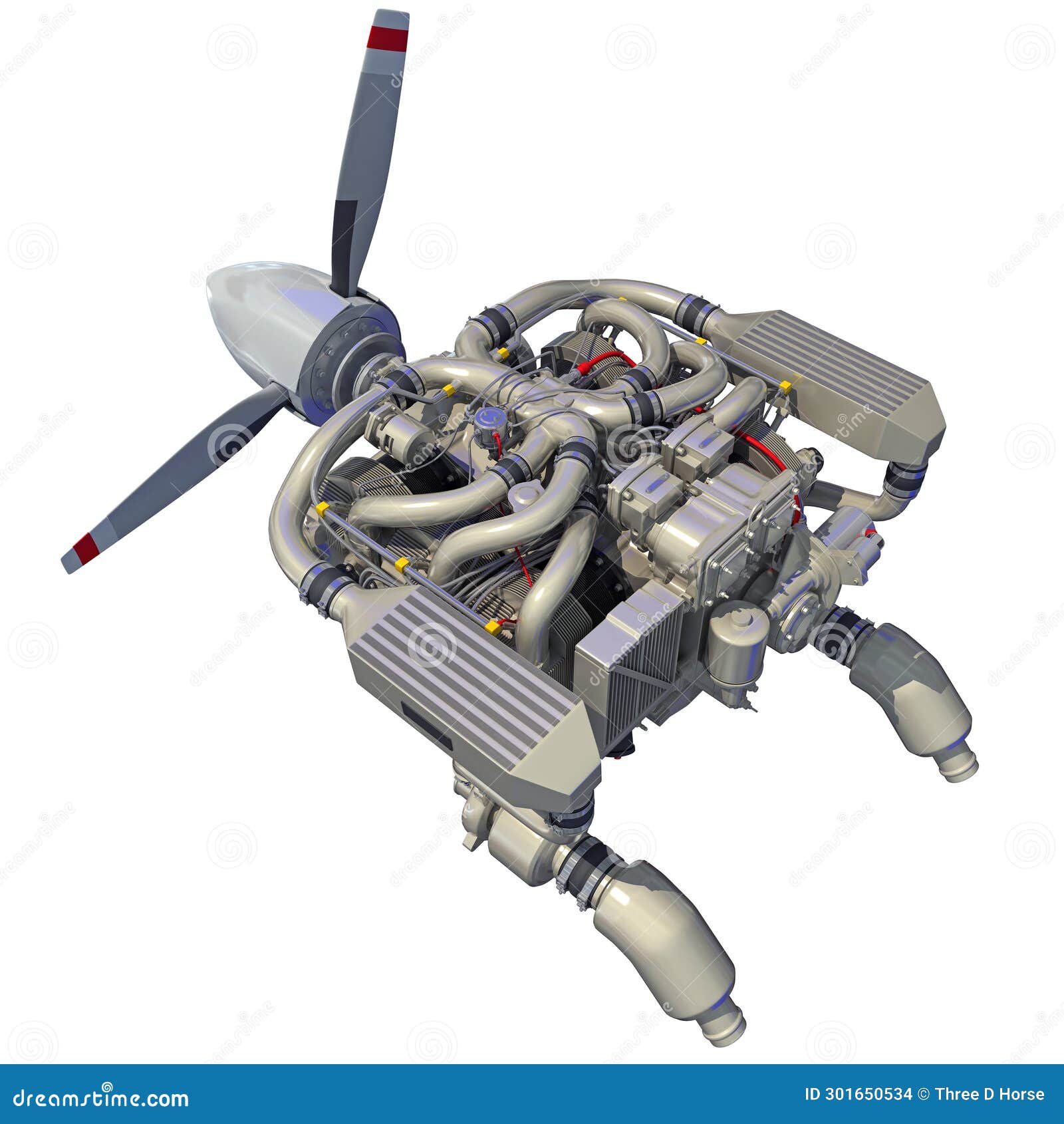 Engine For An Air Cooled Car With Generator On The Cables 3D Render On ...