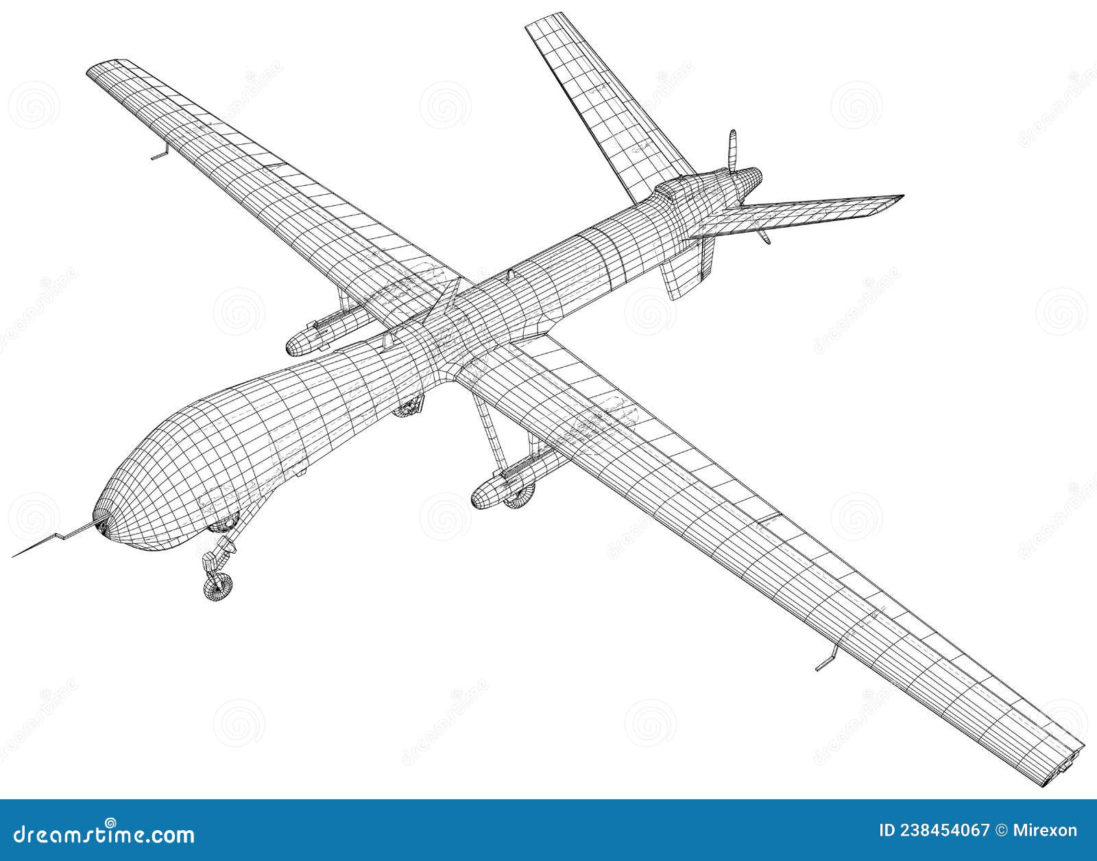 Aircraft. Vector Rendering of 3d. Predator Military Drone. the Layers ...