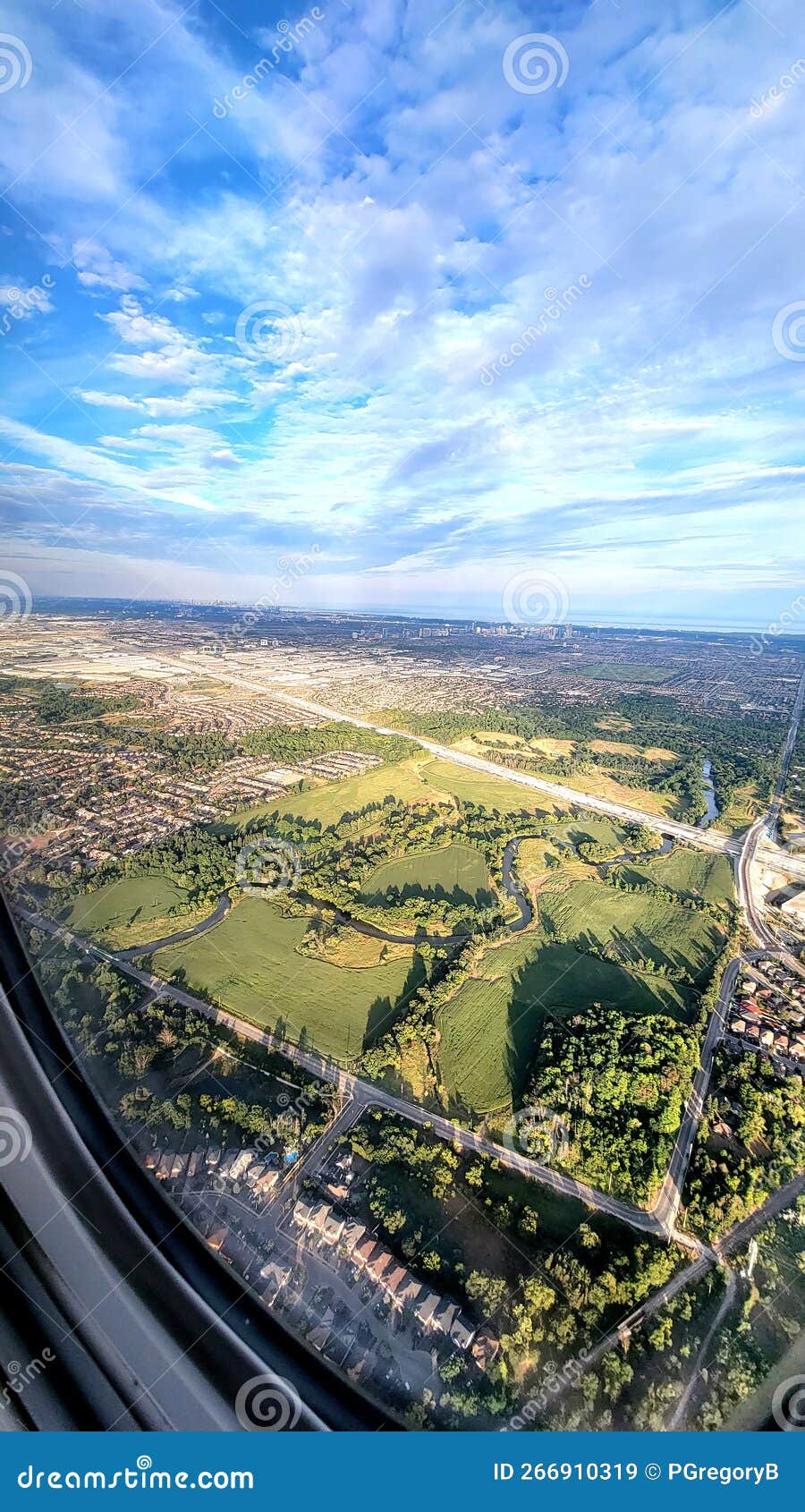 Aircraft View of Approach To Toronto, Canada Stock Image - Image of ...