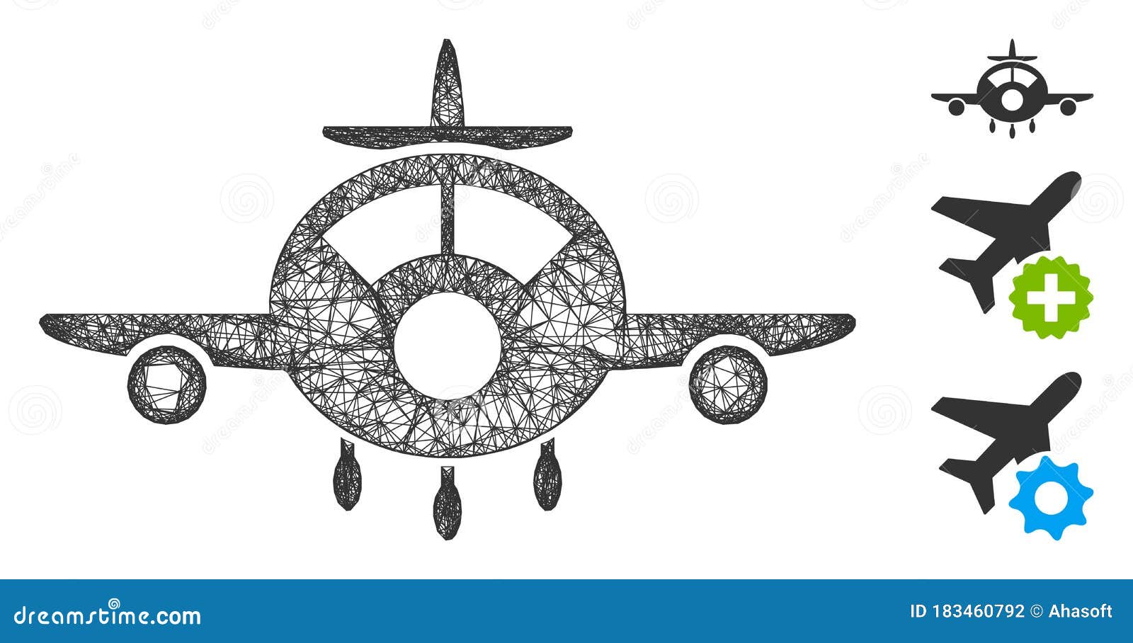 Aircraft Web Vector Mesh Illustration Stock Illustration - Illustration ...