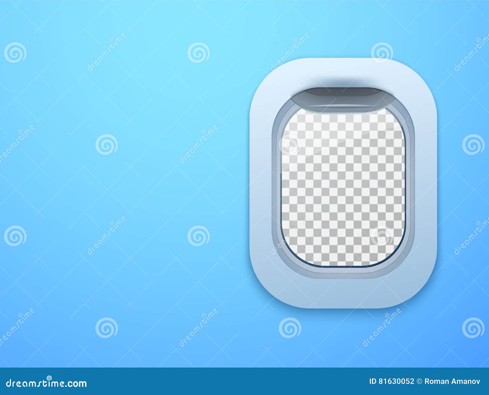 Aircraft Window With Flying Ray Fish In Sky 2D Linear Cartoon Object ...