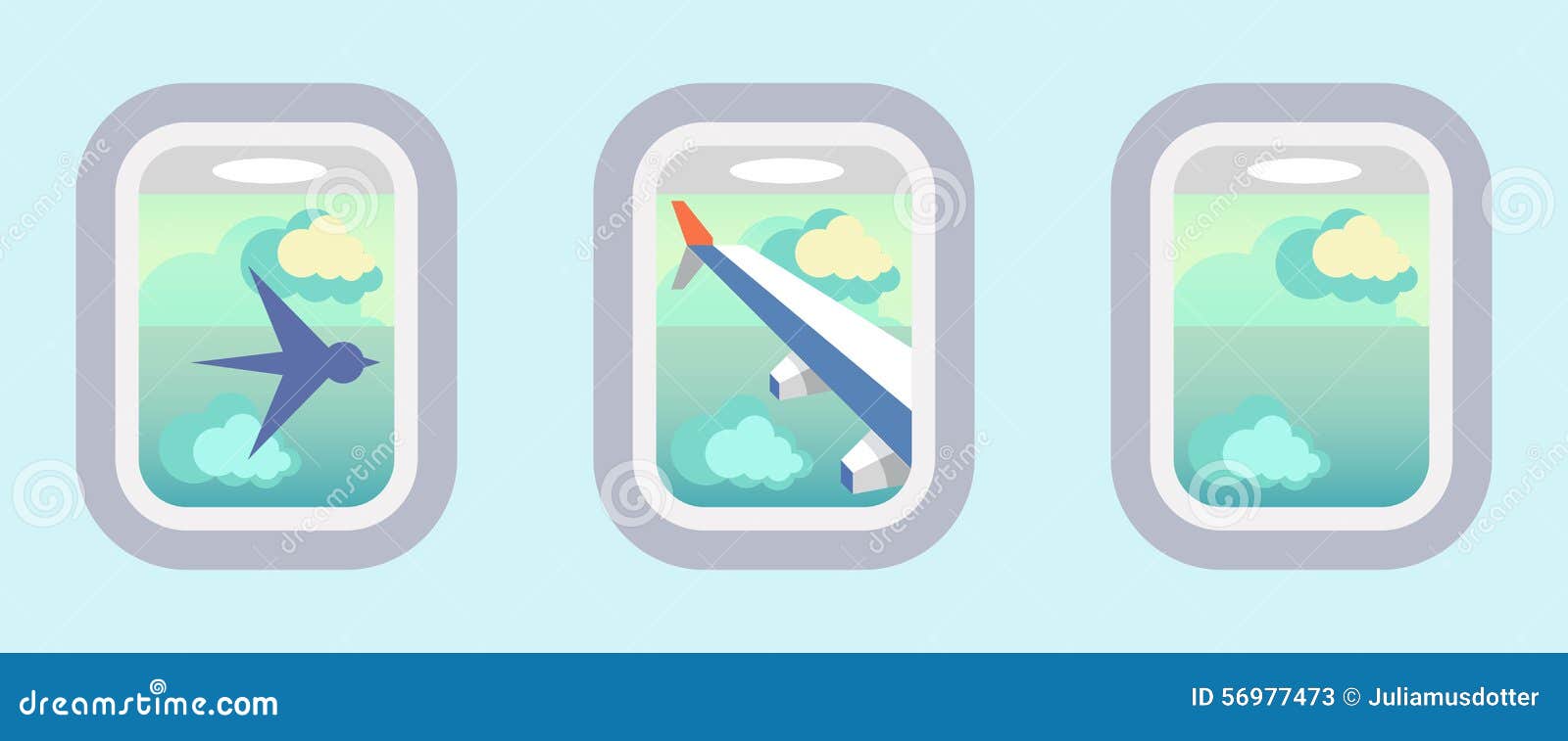 Aircraft Windows. Airplane Indoor Portholes, Plane Interior Window And ...